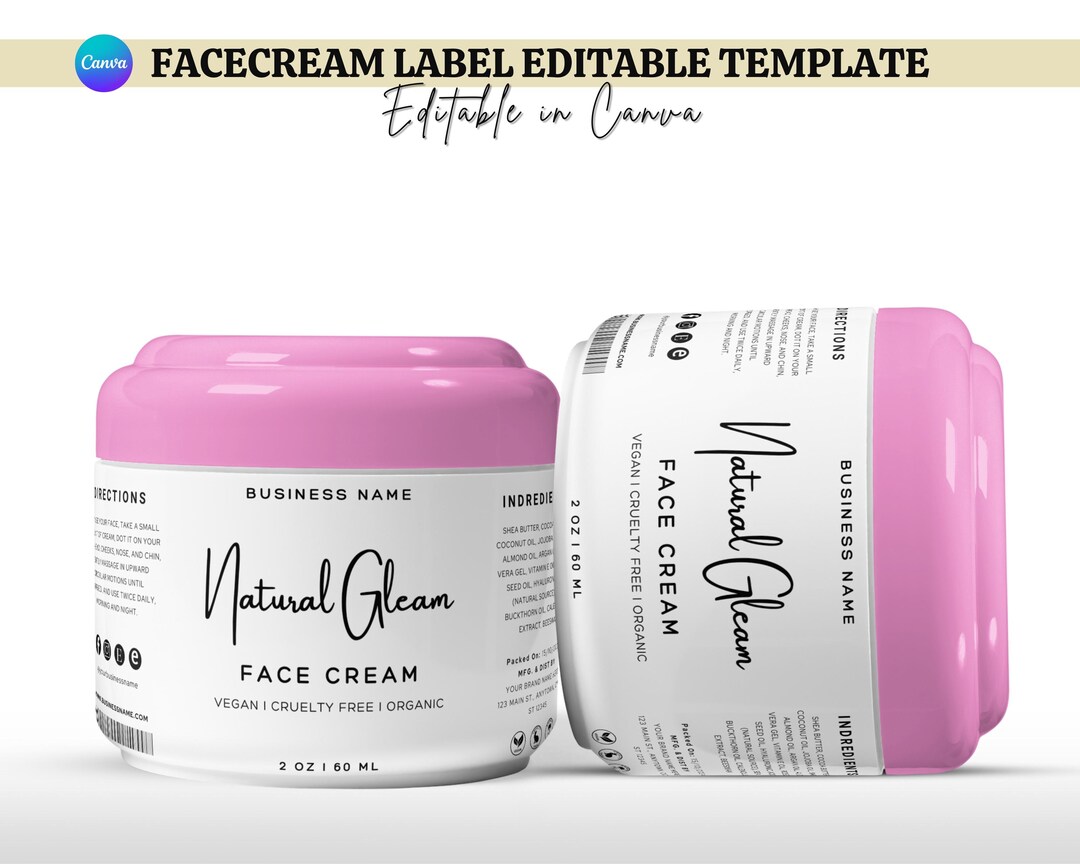 Minimalist Jar Label Template | Ingredients Label for Small Business ...