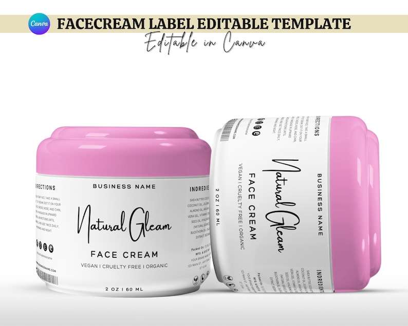 Minimalist Jar Label Template | Editable Esthetician Label Design ...