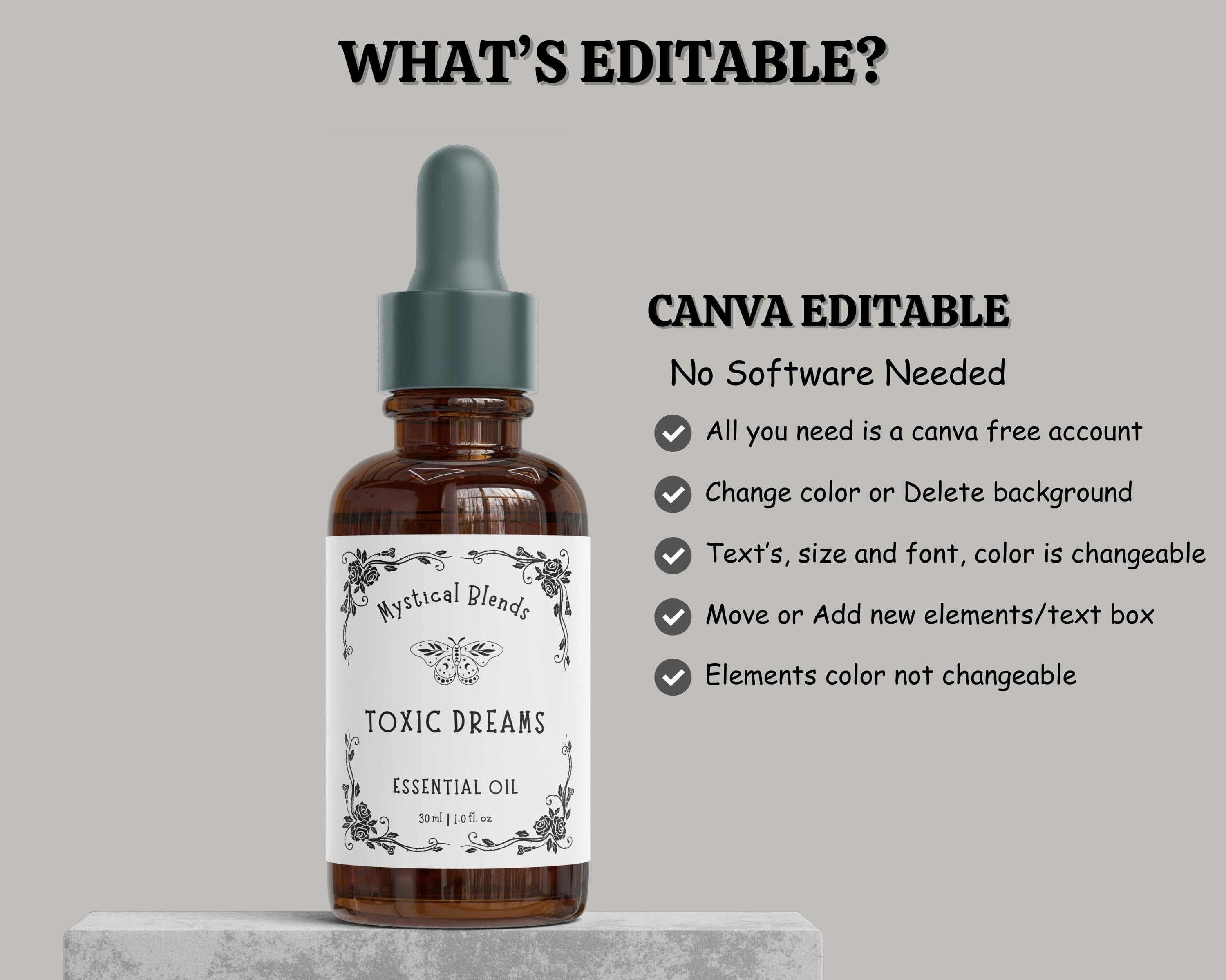 Minimal Dropper Bottle Label Template | Tincture, Essential Oil, and ...