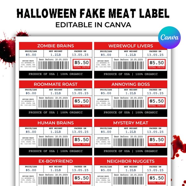 Halloween Labels - Etsy