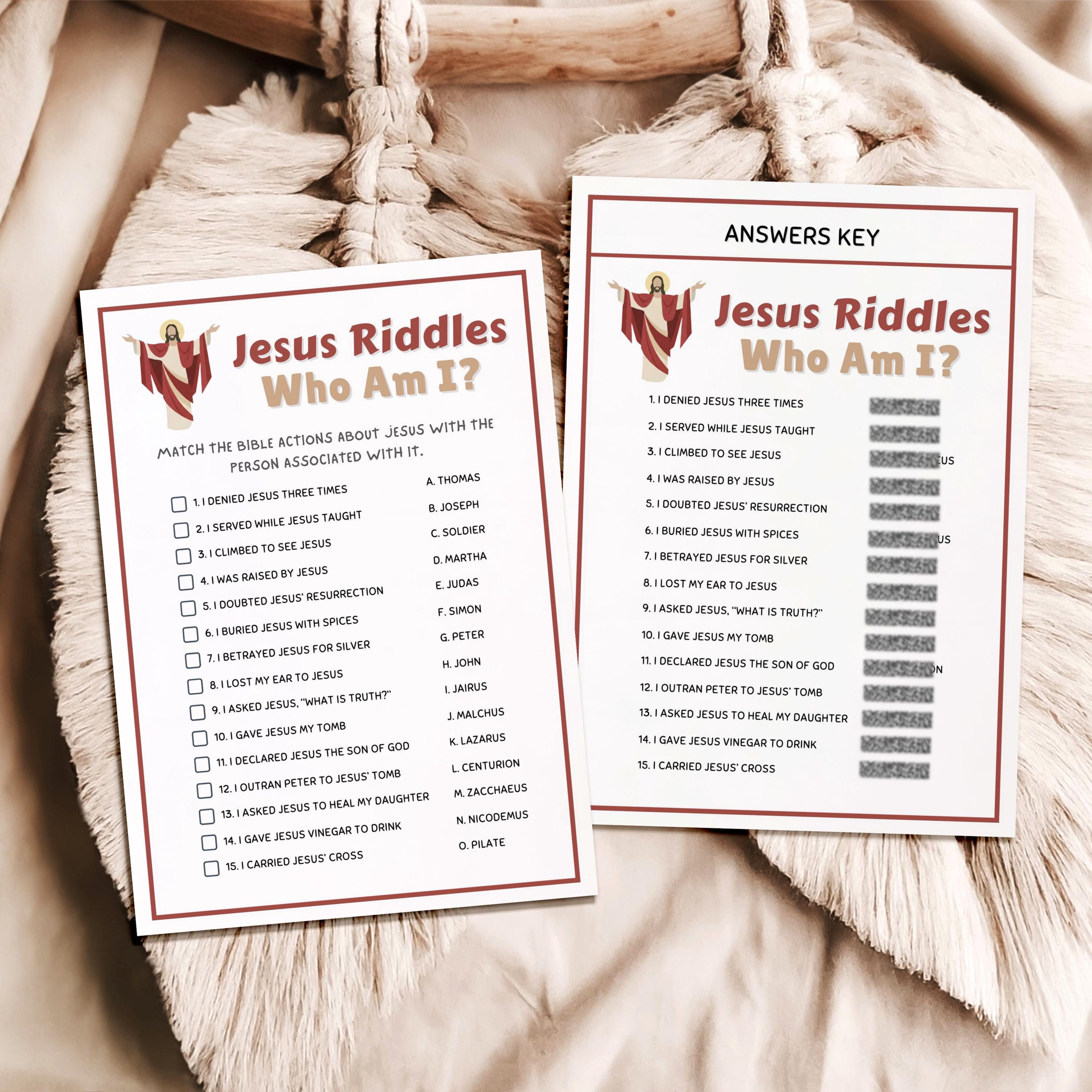 Bible Games for Kids Adults | Jesus Riddles “who Am I?” | Bible Party ...
