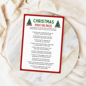 Christmas Pass the Present Game Printable, Pass the Prize Left Right ...