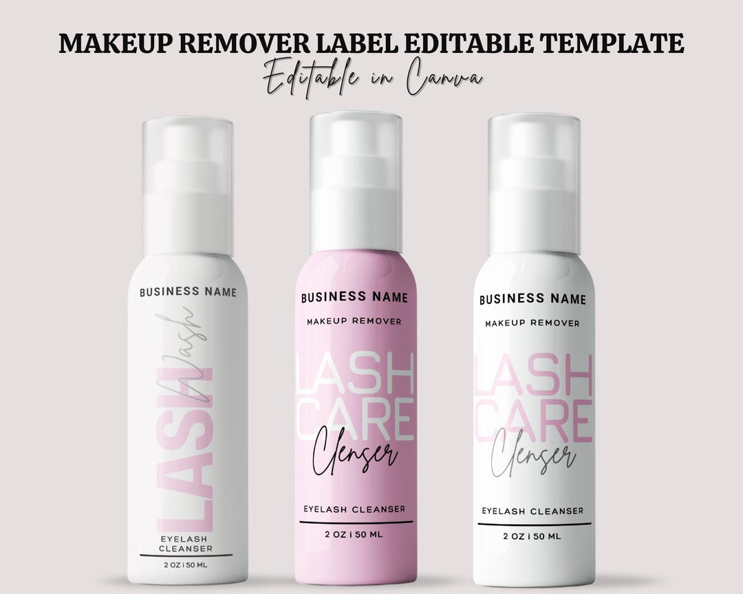DIY Lash Bath Label Template | Editable Eyelash Foam Cleanser Shampoo ...