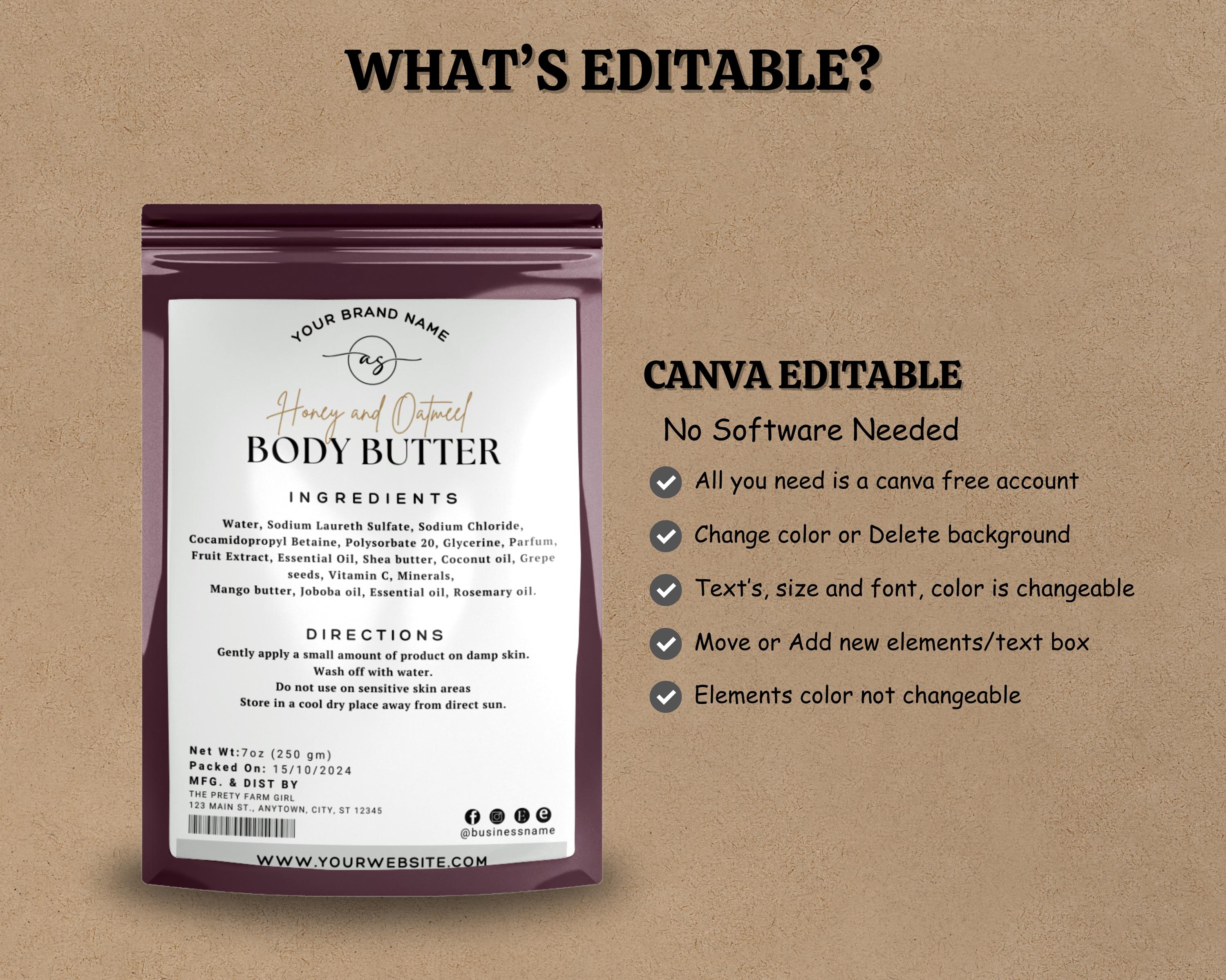 Custom Ingredient Label Template | Personalized Product Packaging ...