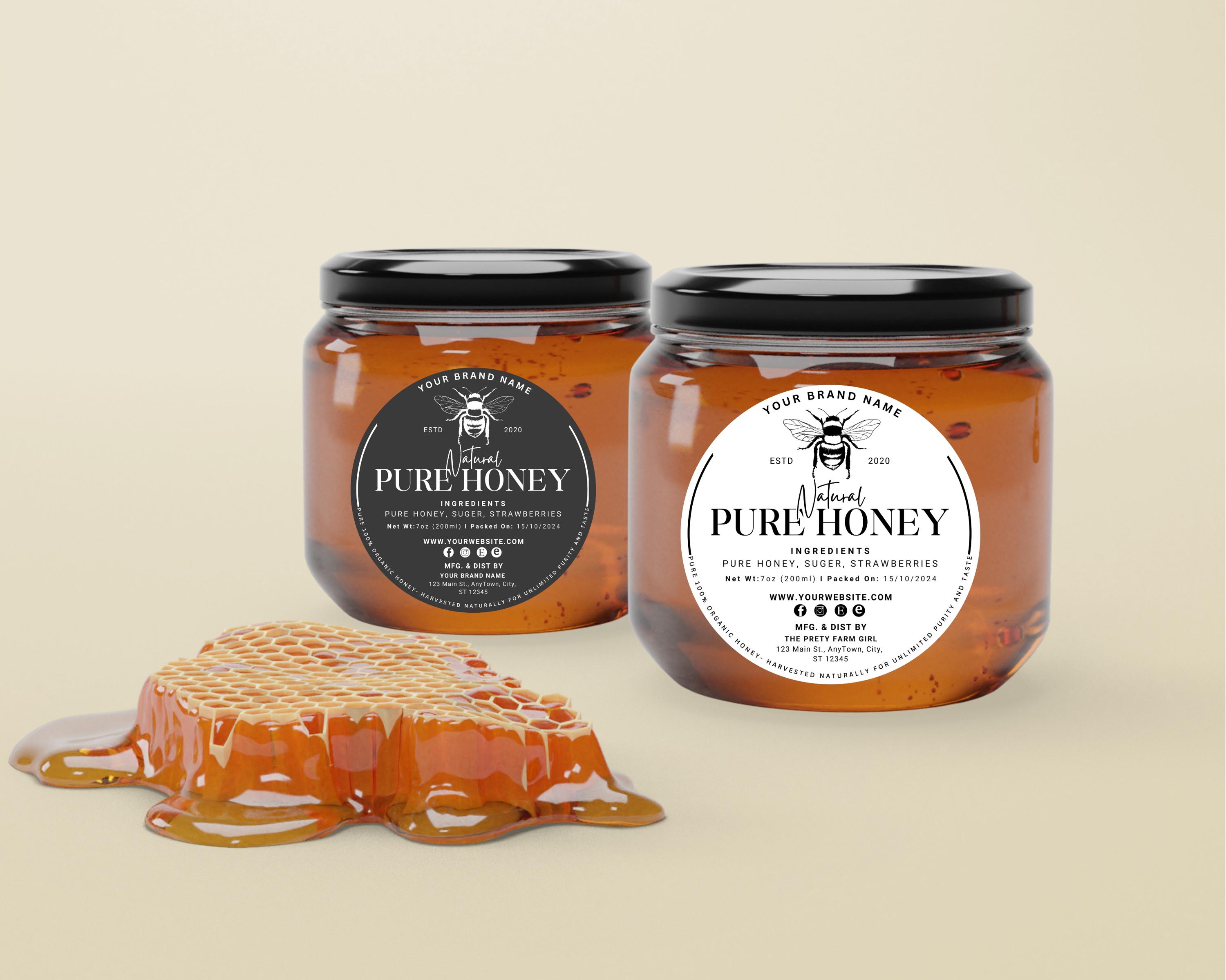 Editable Honey Labels Template | Homemade Product Label, Mason Jar ...