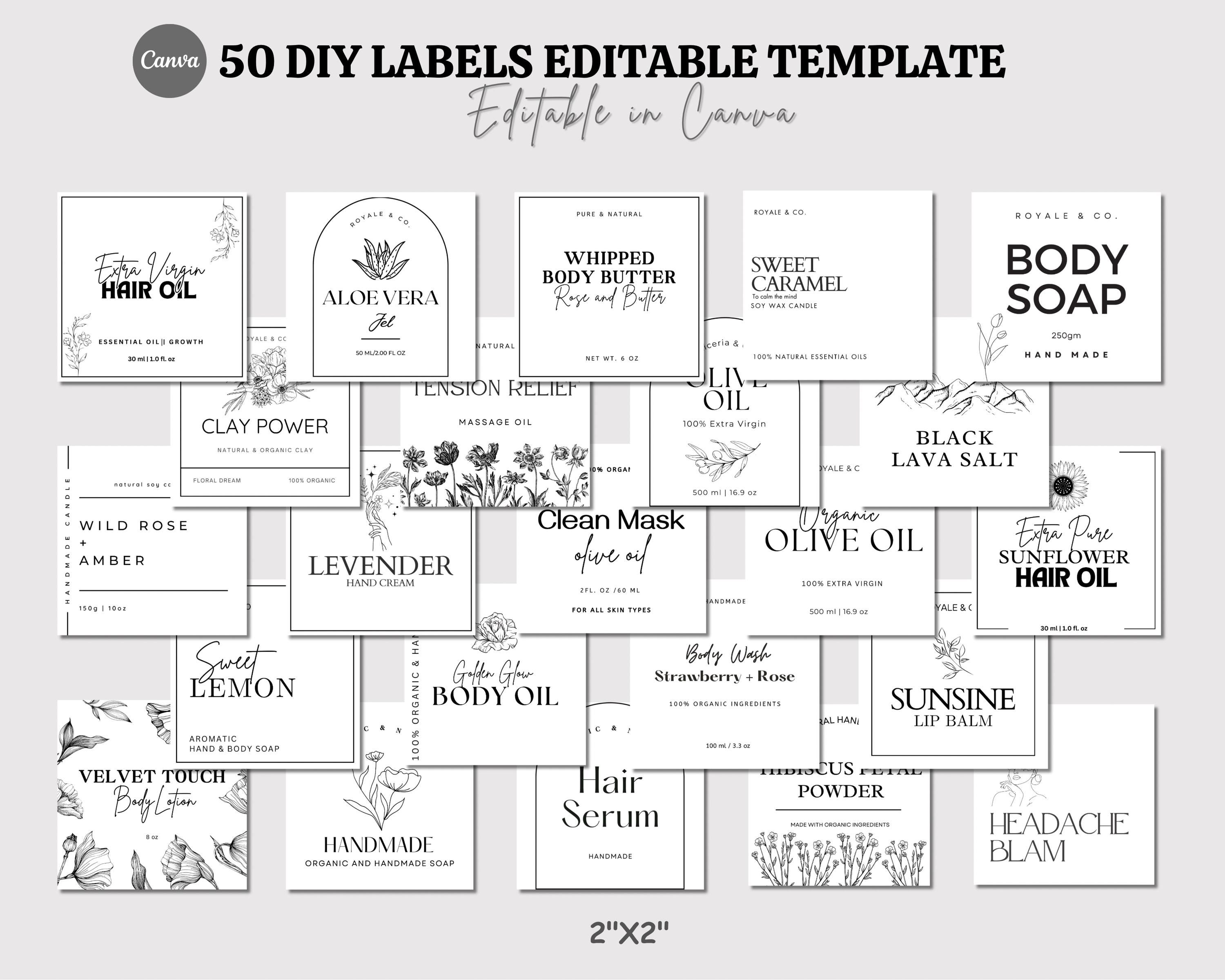 Printable DIY Product Label Templates | Customizable and Editable ...