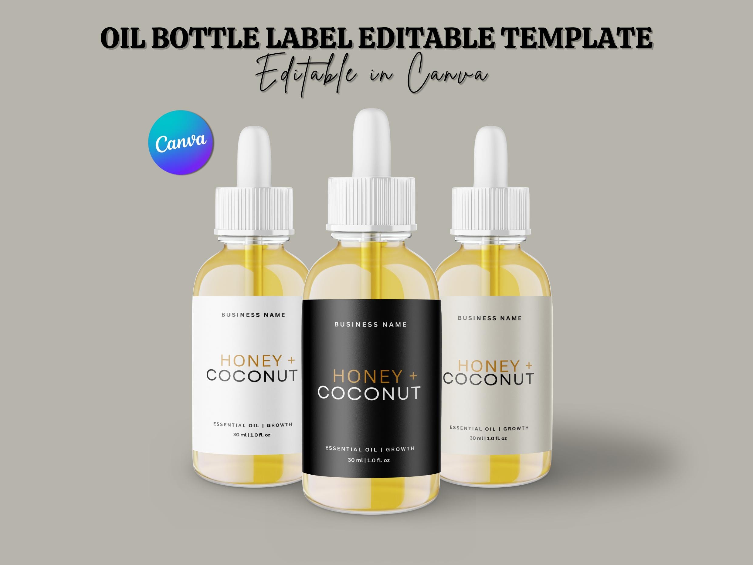 Essential Oil Bottle Label Template, Product Label, Custom Label ...