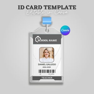 Teacher ID Card Template, School & Homeschool Identity Card, Teacher ...