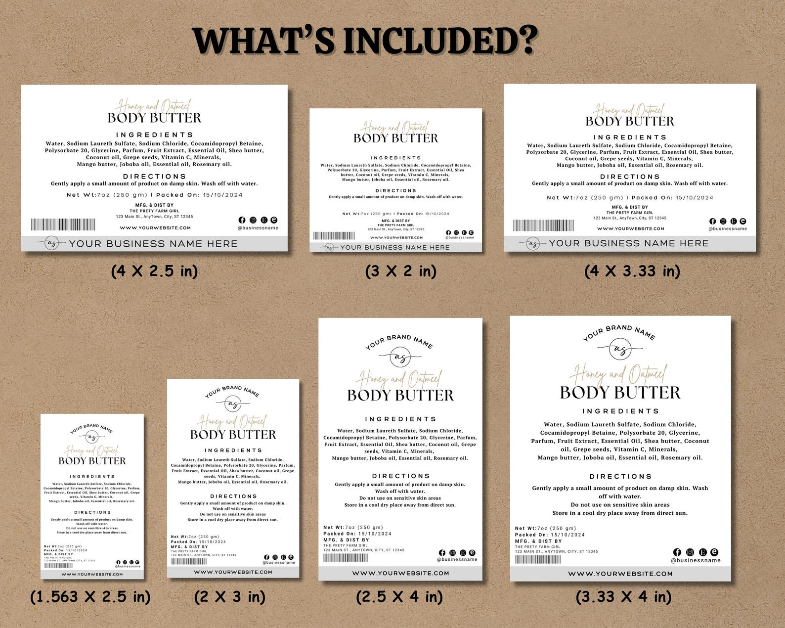 Custom Ingredient Label Template | Personalized Product Packaging ...