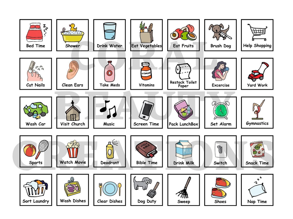 Kids Daily Responsibilities Chart, Printable Daily Routine, Chore Chart ...