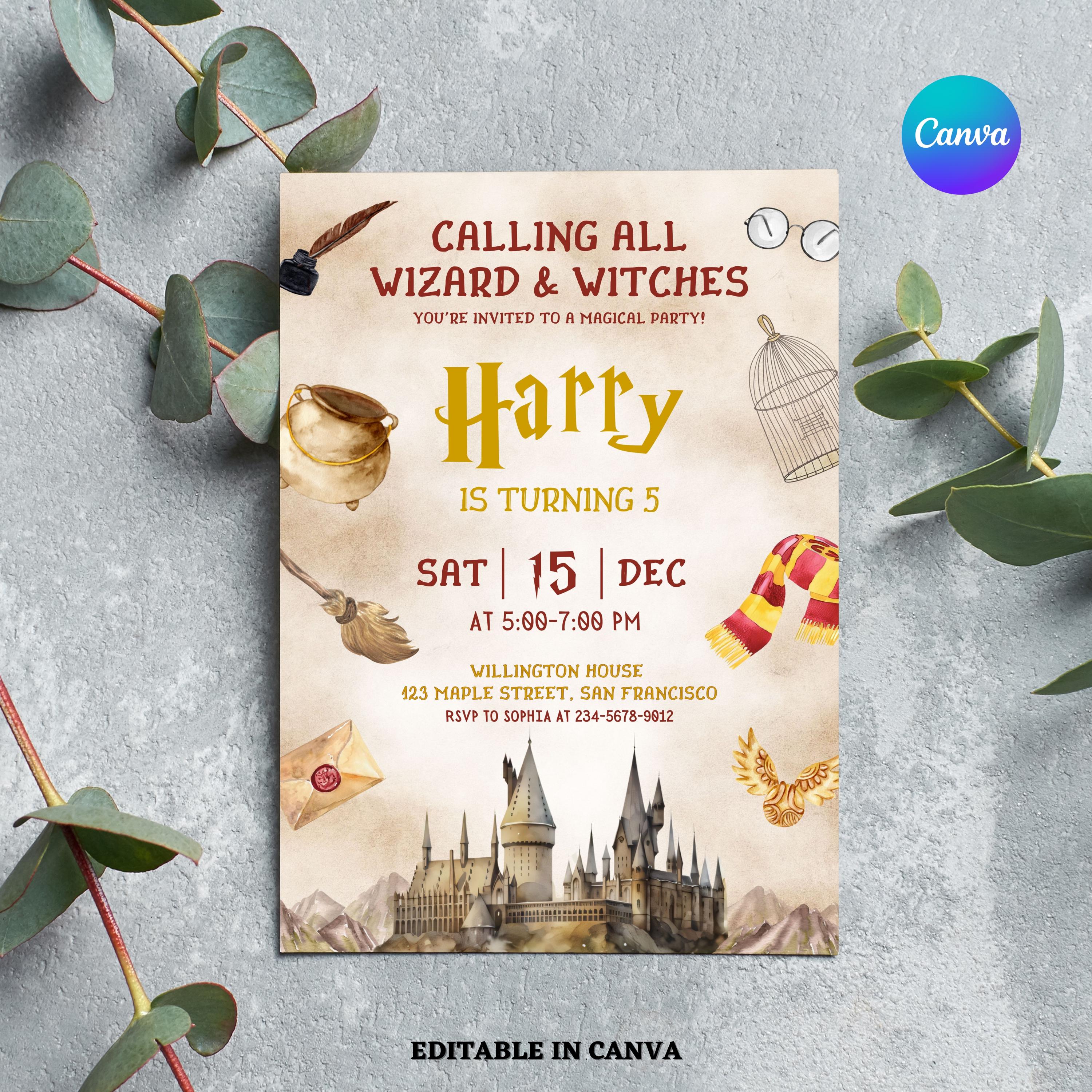 Magical Wizard Birthday Invitation | Editable Kids Party Template ...