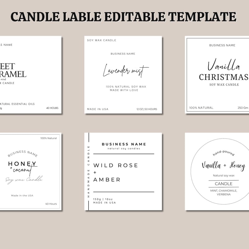 Candle Labels - Etsy