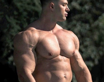 Handsome Bodybuilder Sexy Muscle Jock Hunk Hot Buff Alpha Male Man 4x6 Glossy Photo Poster Print ...