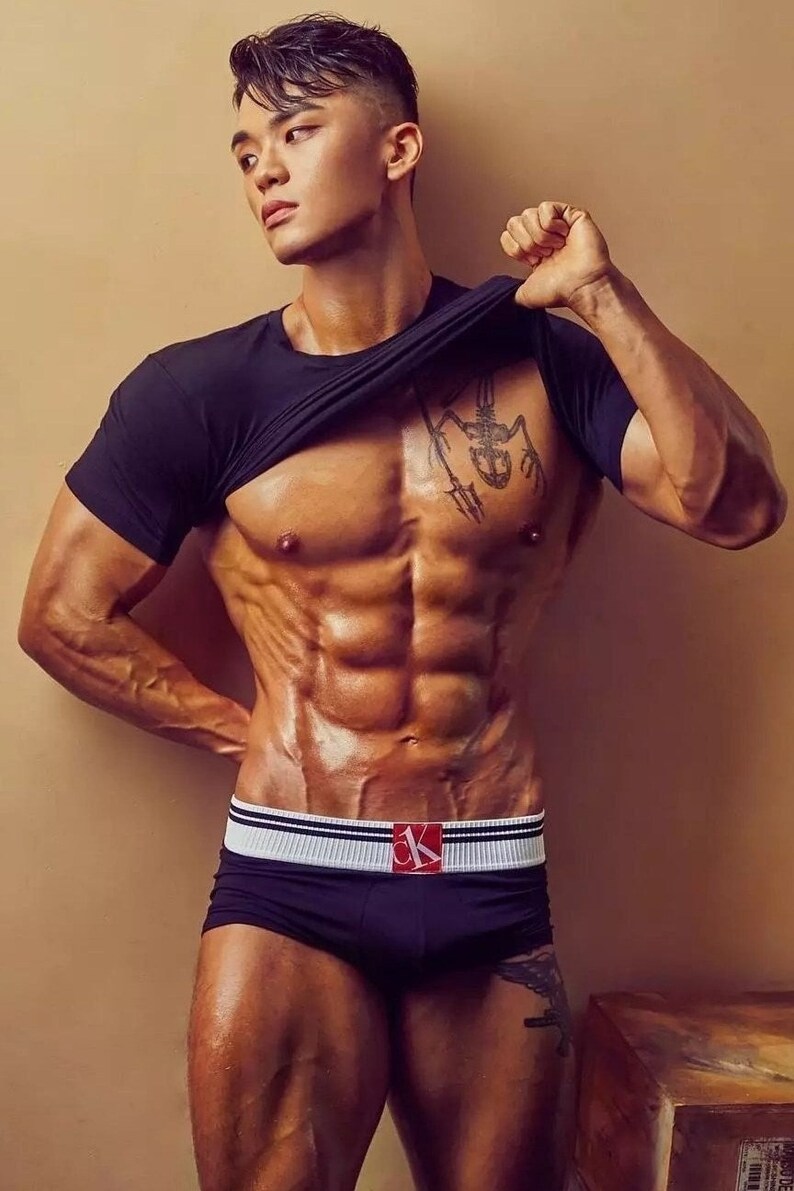 Handsome Bodybuilder Sexy Muscle Jock Hunk Hot Buff Alpha Male Man 4x6 Glossy Photo Poster Print ...