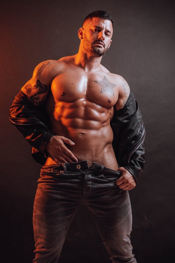 Handsome Bodybuilder Sexy Muscle Jock Hunk Hot Buff Alpha Male Etsy
