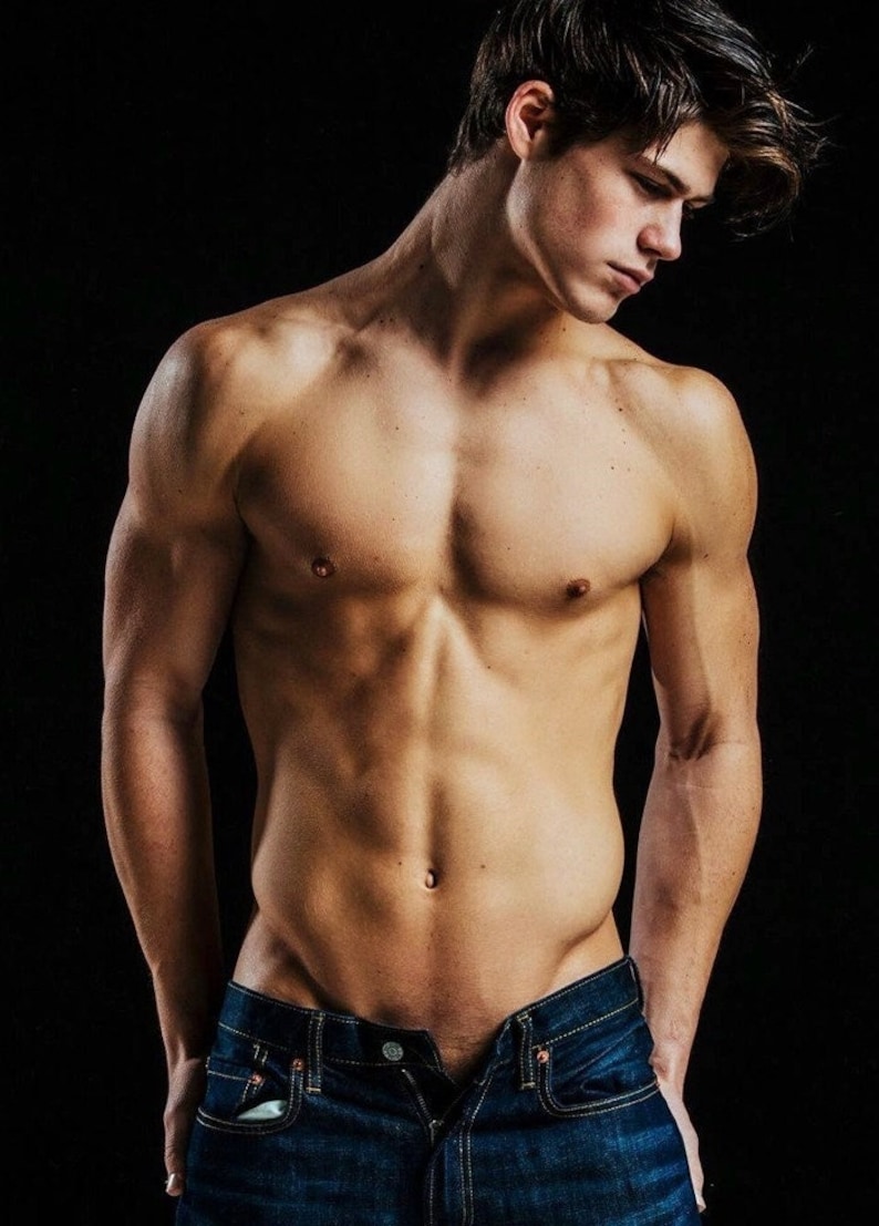 Handsome Twink Shirtless Sexy Muscle Jock Hunk Hot Buff Alpha Etsy