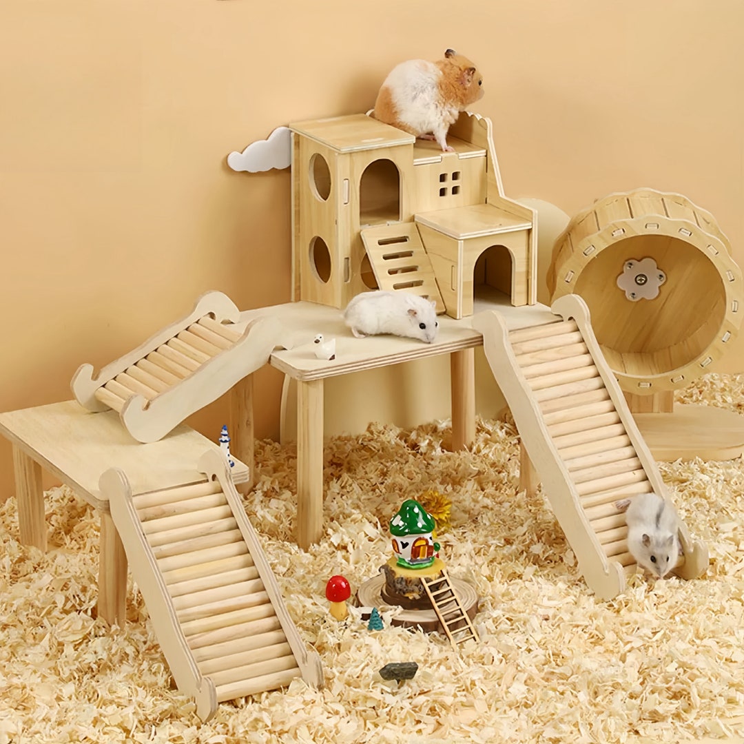 DIY Hamster Paradise Wooden Hamster House Hamster Ladder Hamster Toys ...