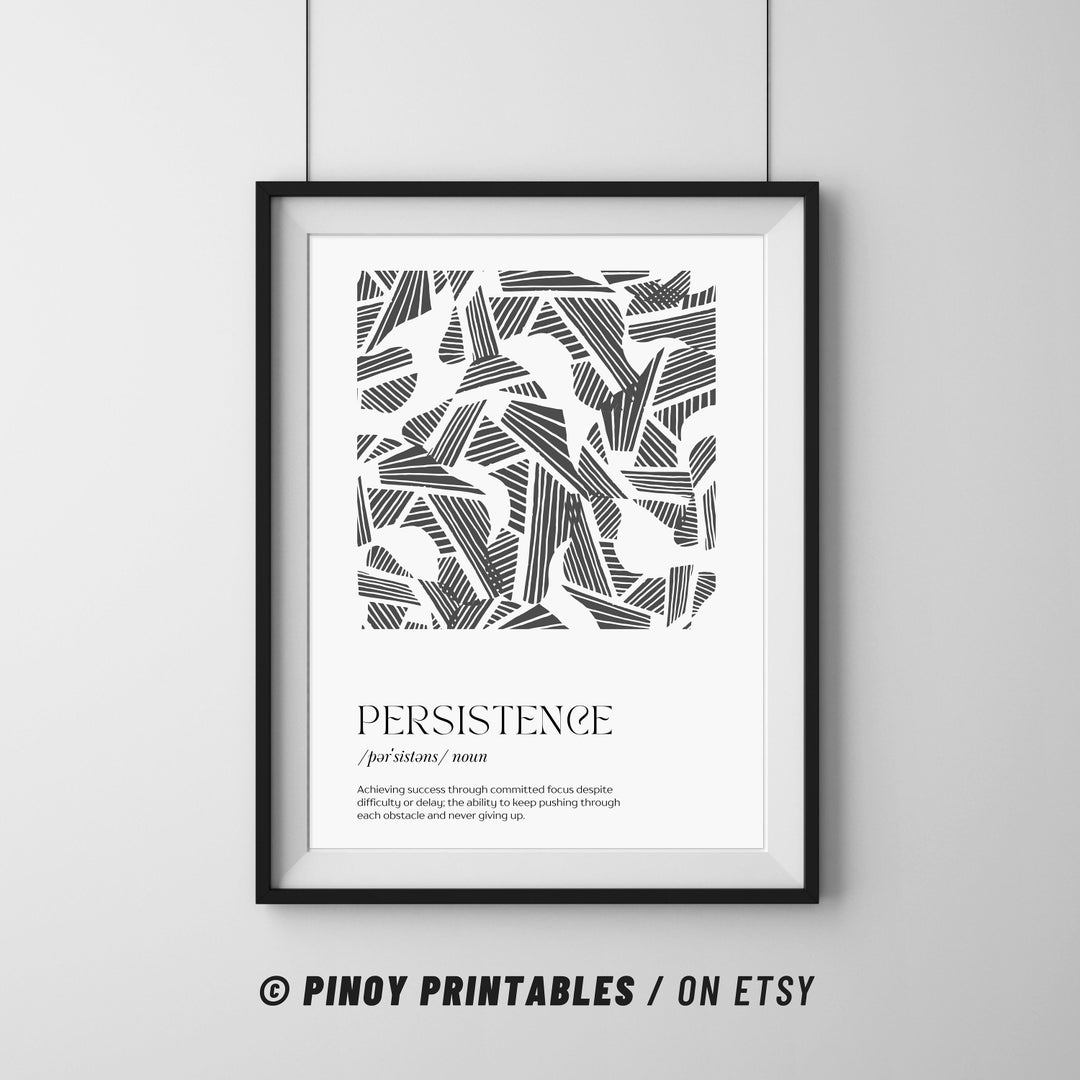 PERSISTENCE Definition Printable Wall Art Decor, Printable Wall Art ...