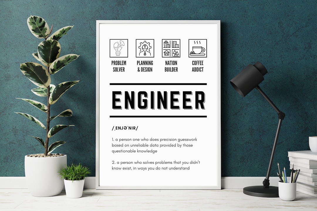 Engineering Printable Poster, Engineer Gift Decor, Cute Engineer ...