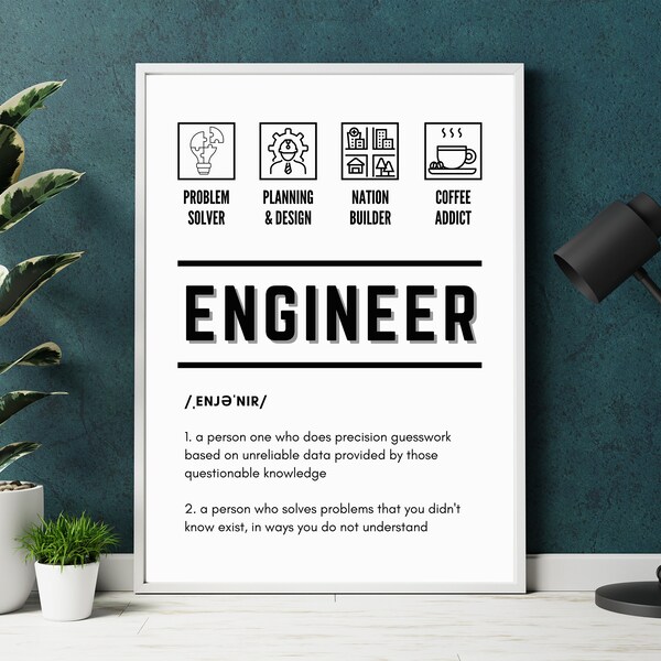 Engineer Wall Poster - Etsy