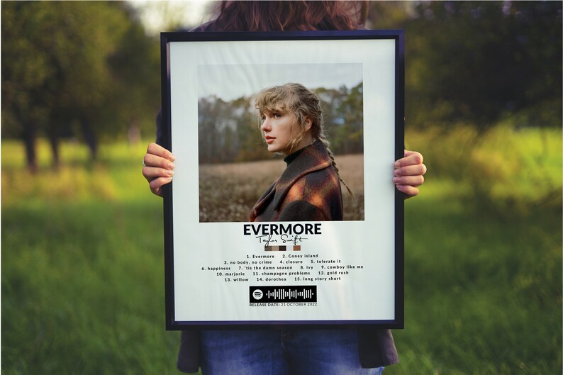 EVERMORE Taylor Swift Album on Vynil Record Wall Art, Wall Art With ...