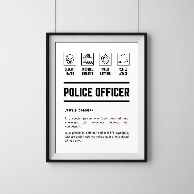 Police Officer Definition Wall Art Digital Print Dictionary - Etsy