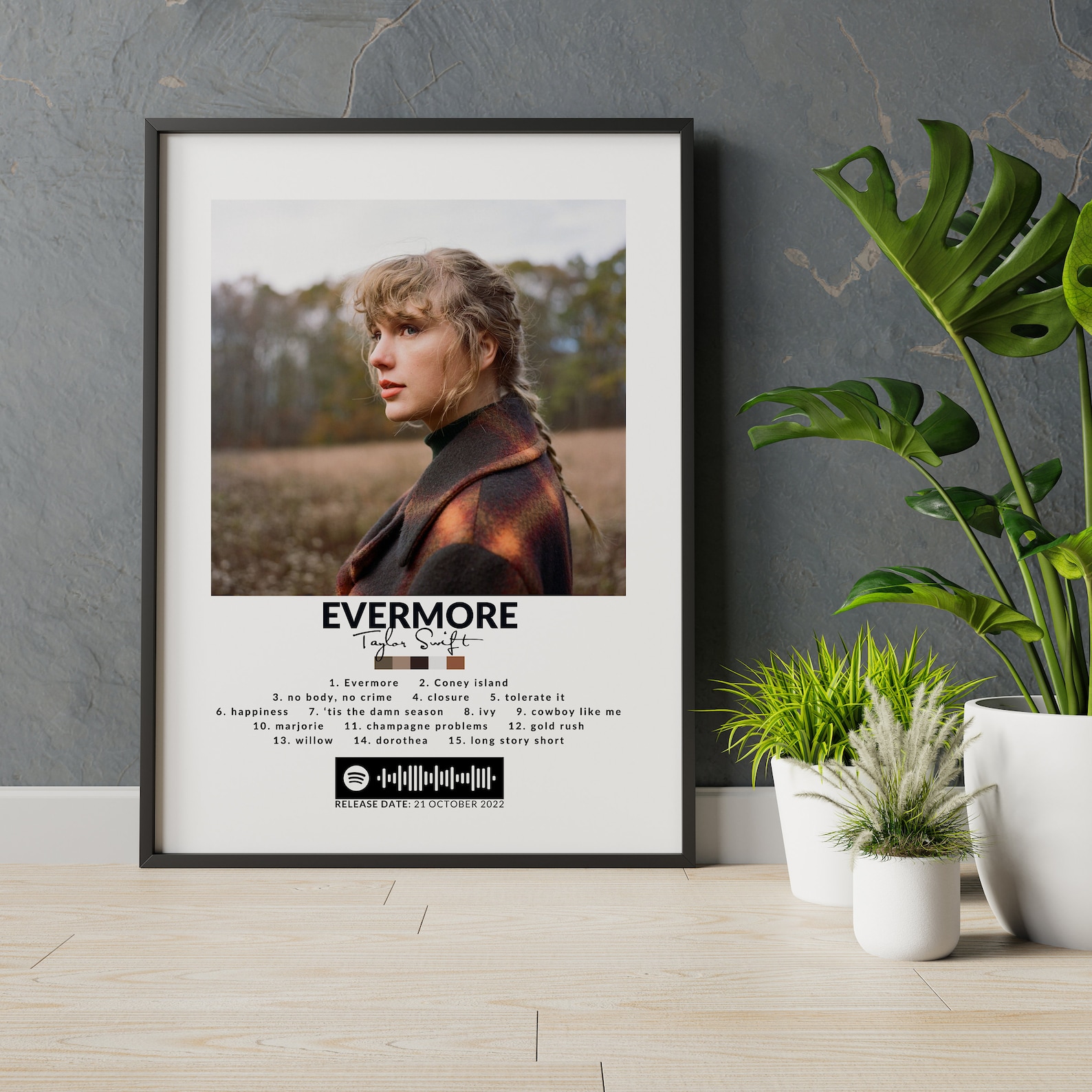 EVERMORE Taylor Swift Album on Vynil Record Wall Art, Wall Art With ...