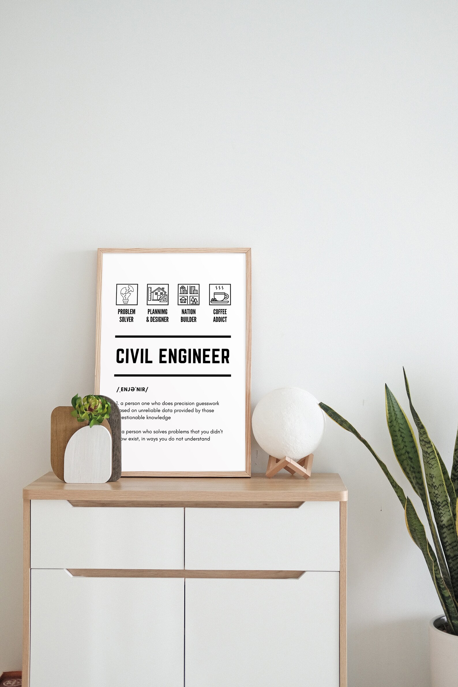 Civil Engineer Definition Print, Dictionary Artwork, Printable Wall Art ...
