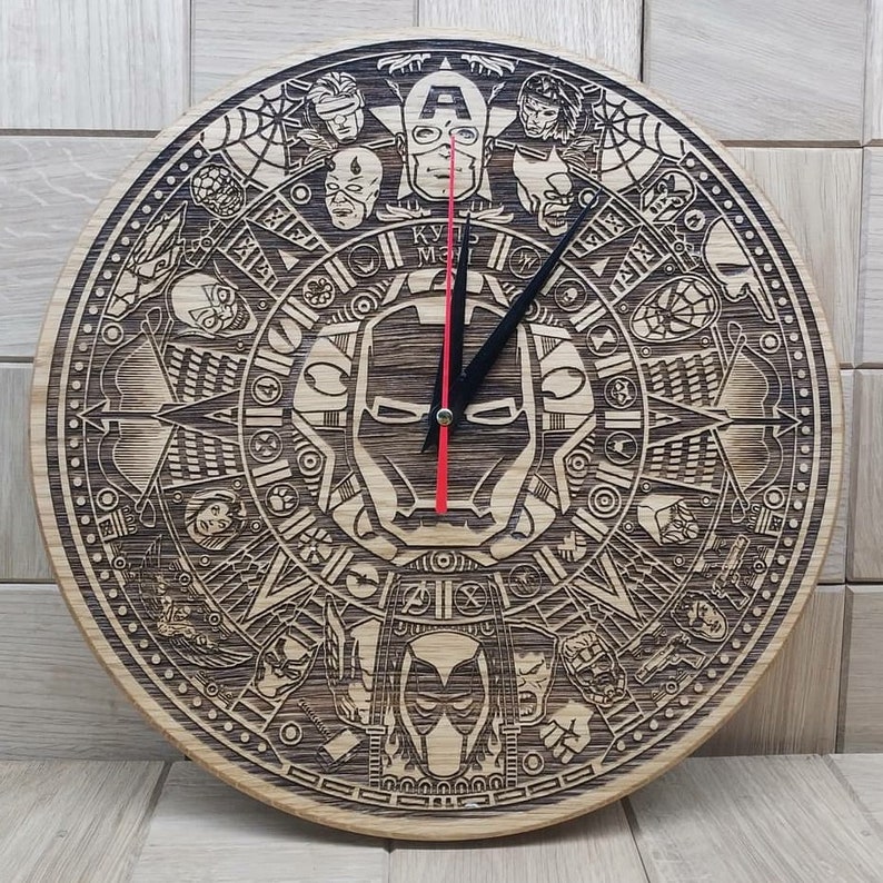 Laser Cut Marvel Clock Wall Decor CDR - Etsy