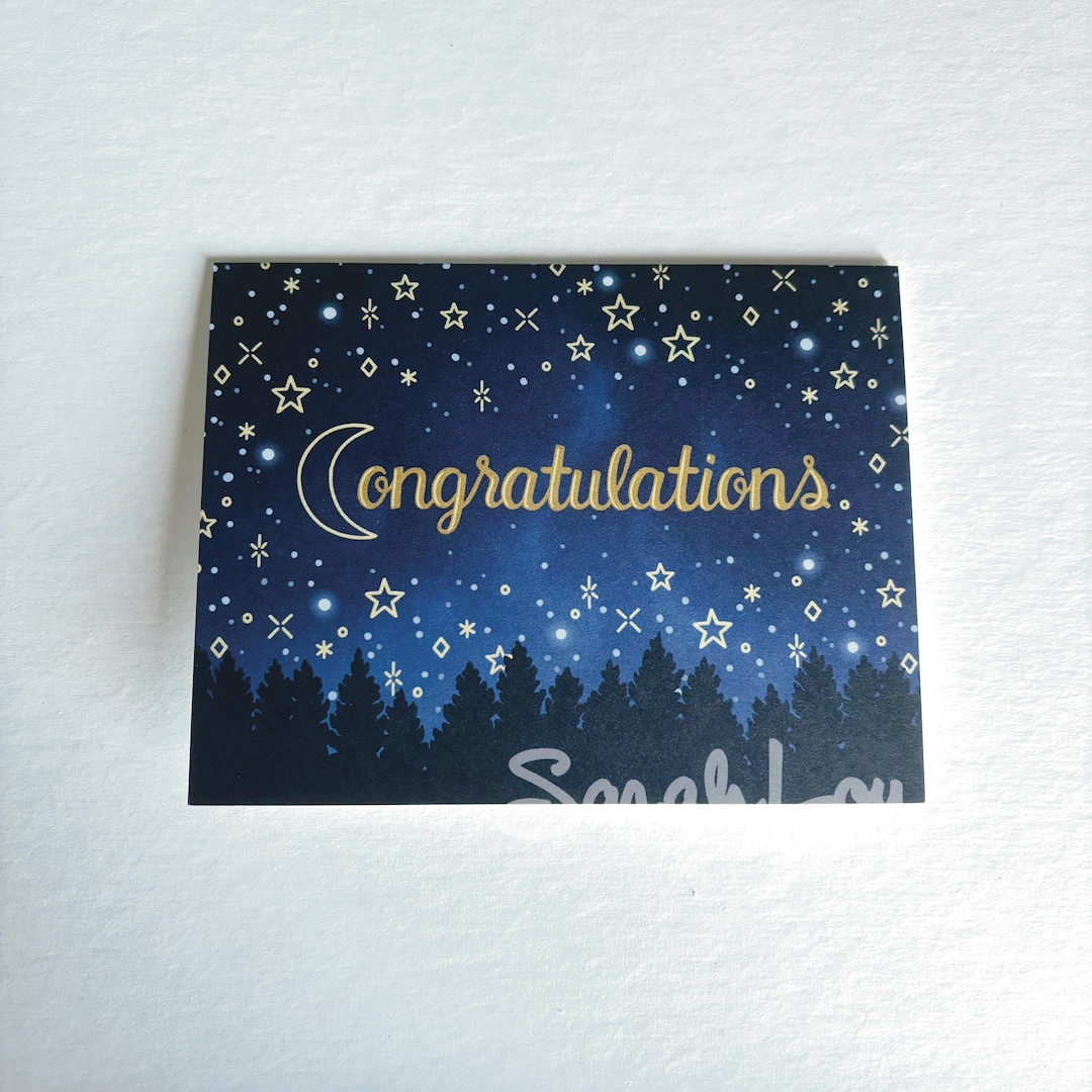 Congratulations Starry Sky - Greeting Card - Etsy