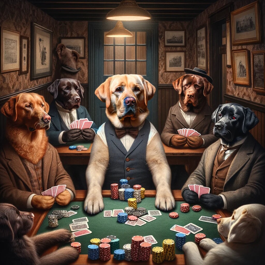 Labrador Poker Night 30cm X 30cm Canvas Print - Etsy Australia