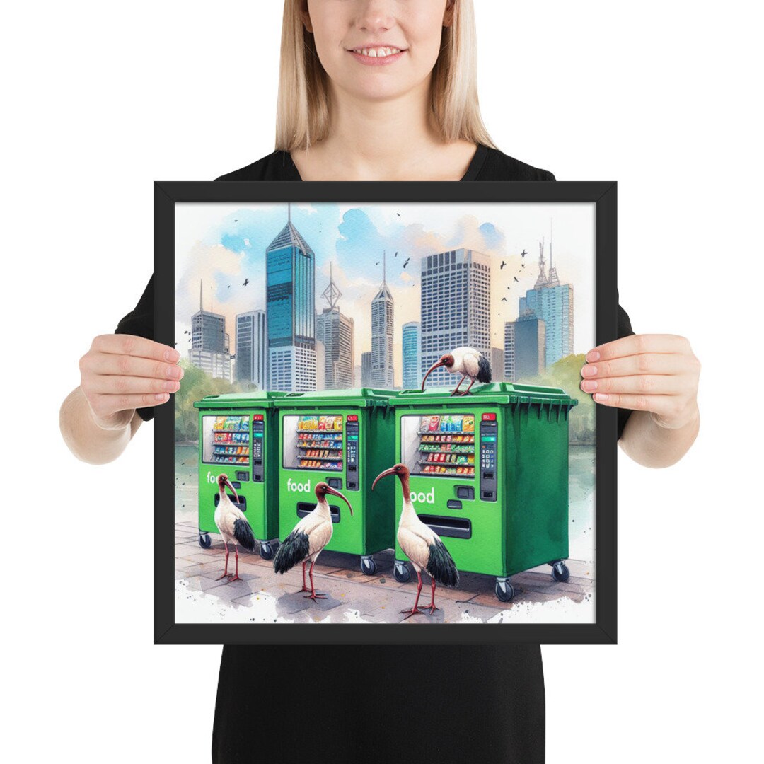 Urban Bin Chicken Ibis Vending Machine Framed Poster - Etsy