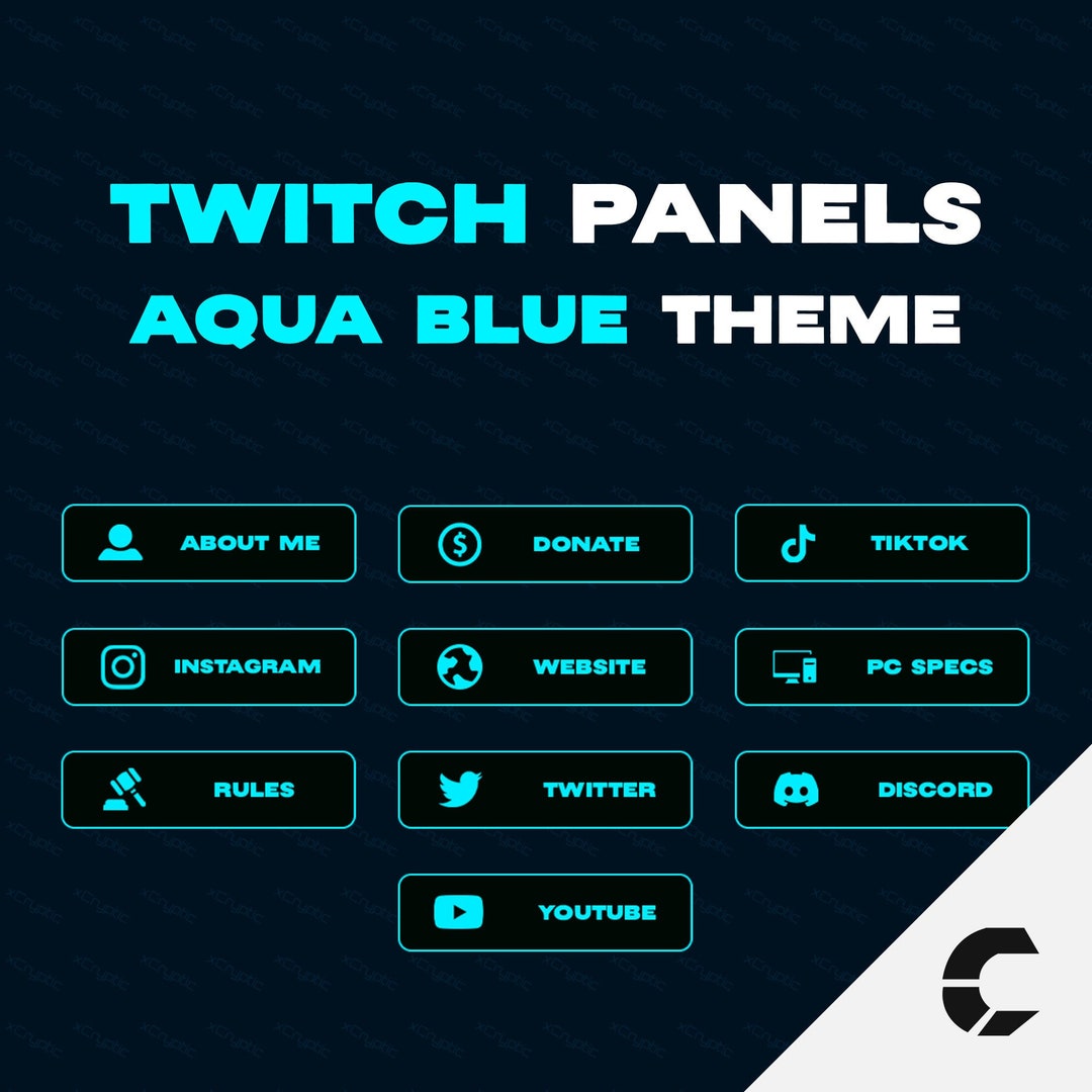 10 Clean Aqua Blue Panels Twitch Panels Premade instant - Etsy Australia
