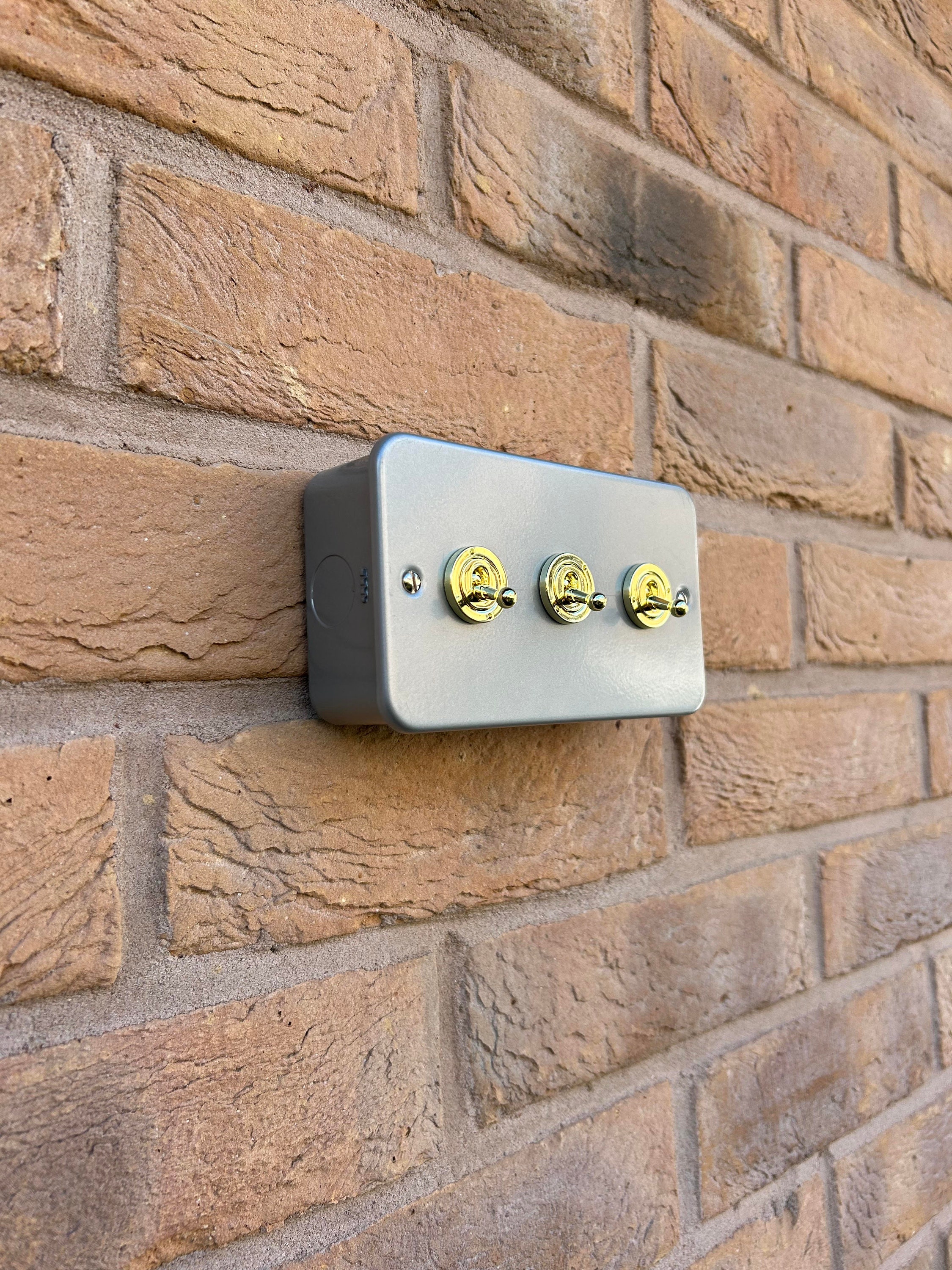 Metal Clad 3 Gang Industrial Style Toggle Light Switch Brass - Etsy