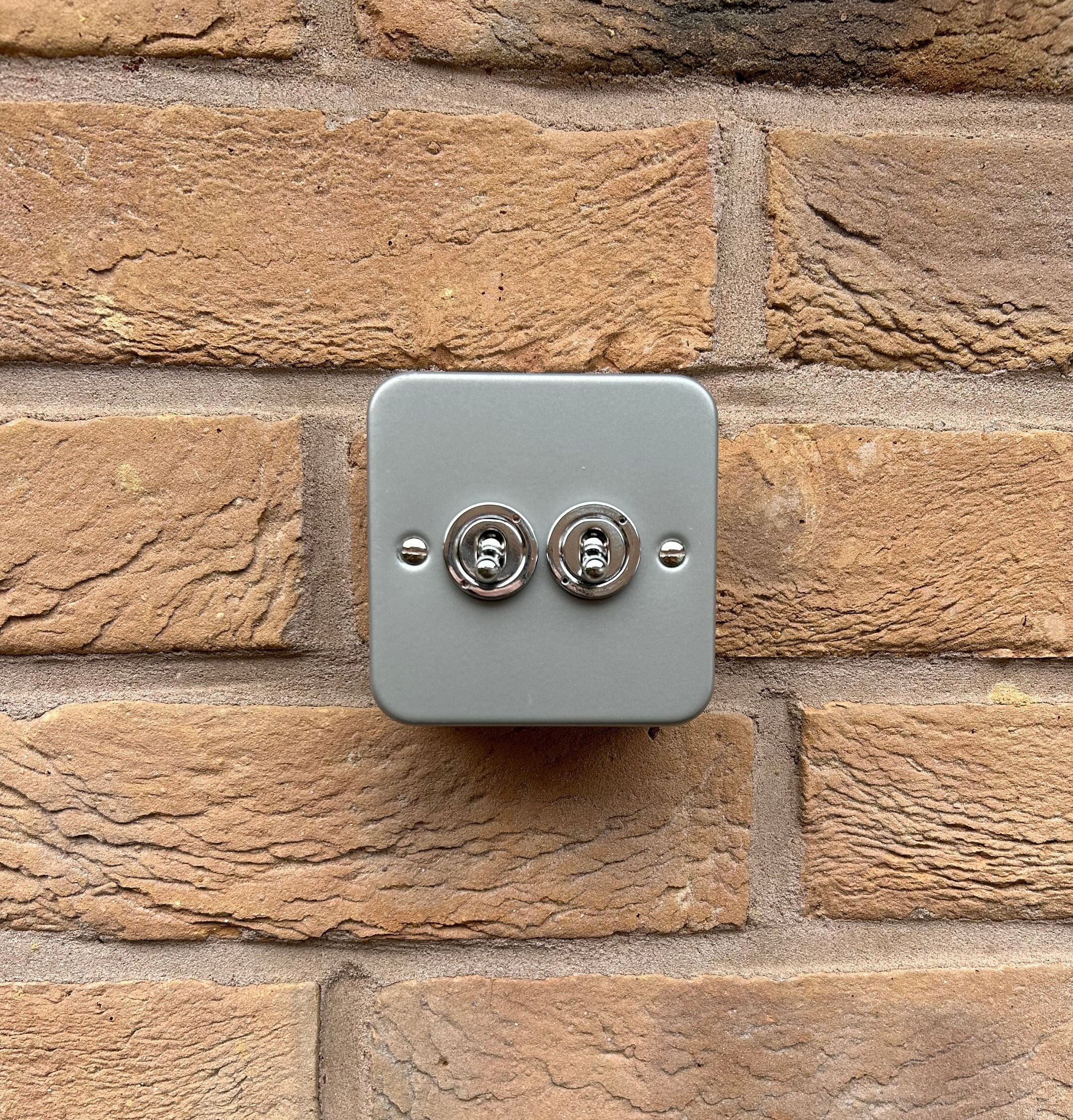 Metal Clad 2 Gang Industrial Style Toggle Light Switch Chrome - Etsy