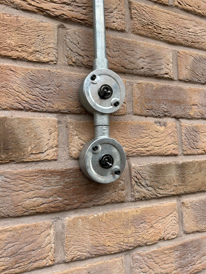 Double Gang Two Way Conduit Industrial Style Toggle Light Switch Black ...