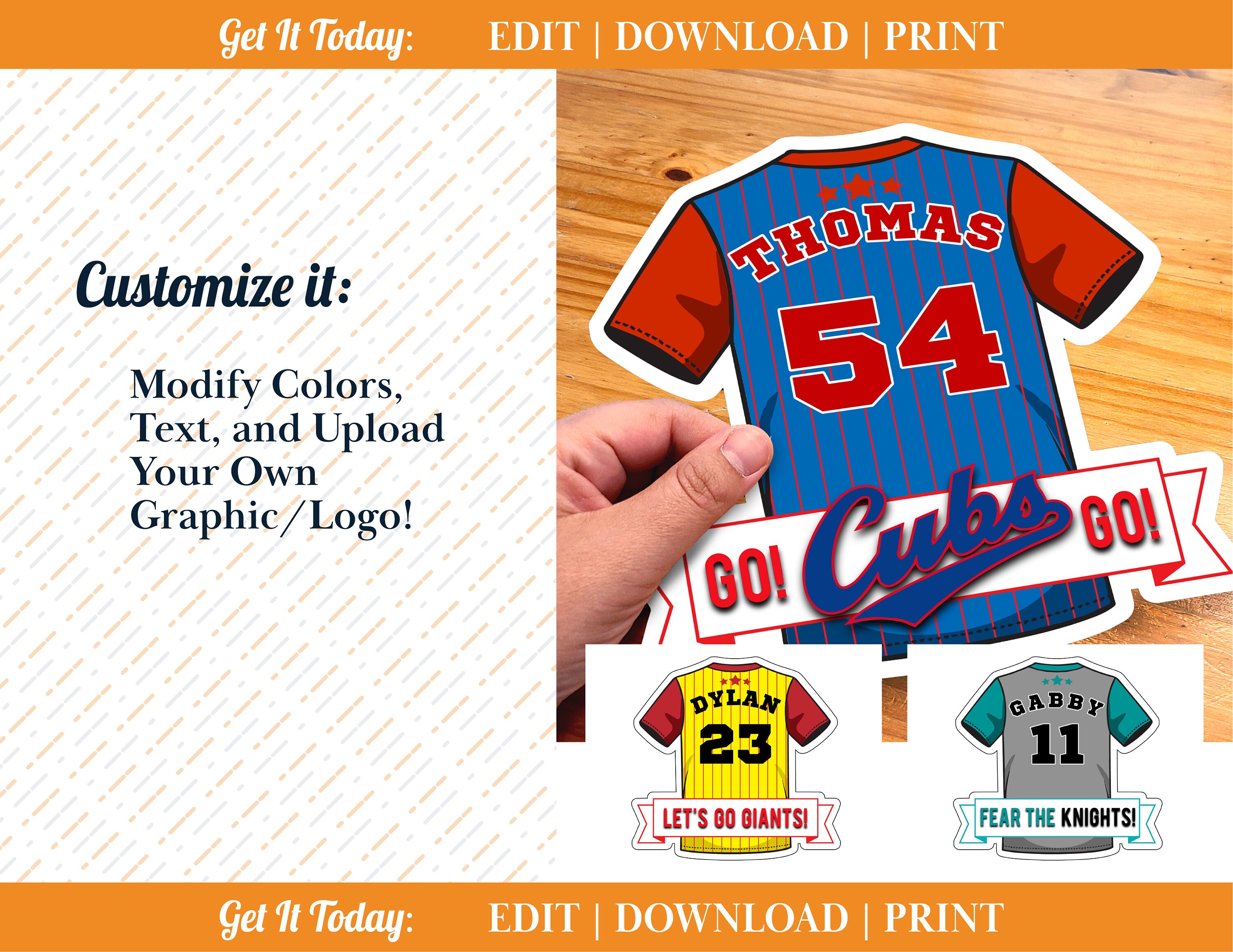 DIGITAL TEMPLATE Baseball Softball Door Sign jersey, Printable Signs ...