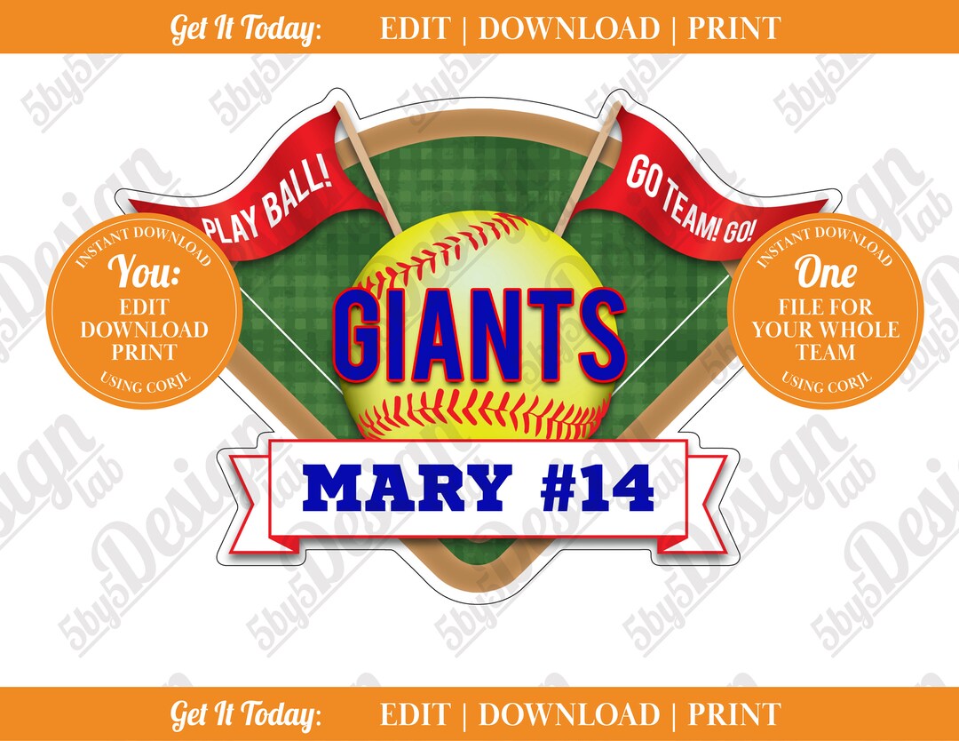 DIGITAL TEMPLATE - Softball Door Sign [softball Field], Printable ...