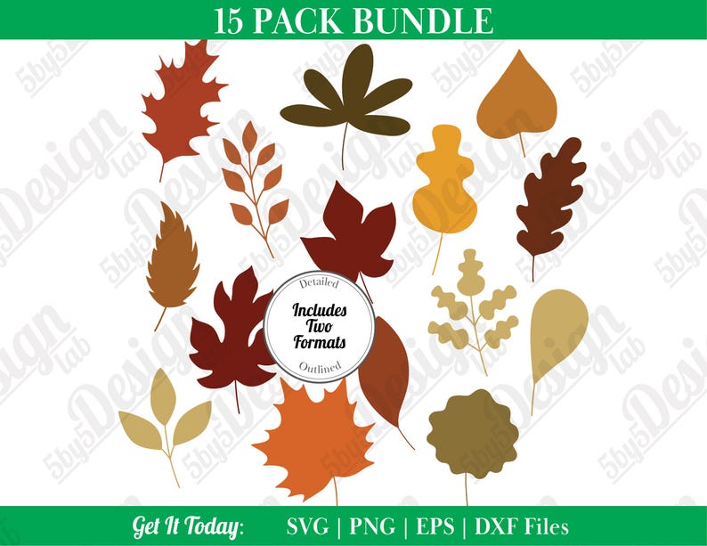 Fall Leaves SVG Bundle Autumn Leaf Cut Files for Cricut & Silhouette ...