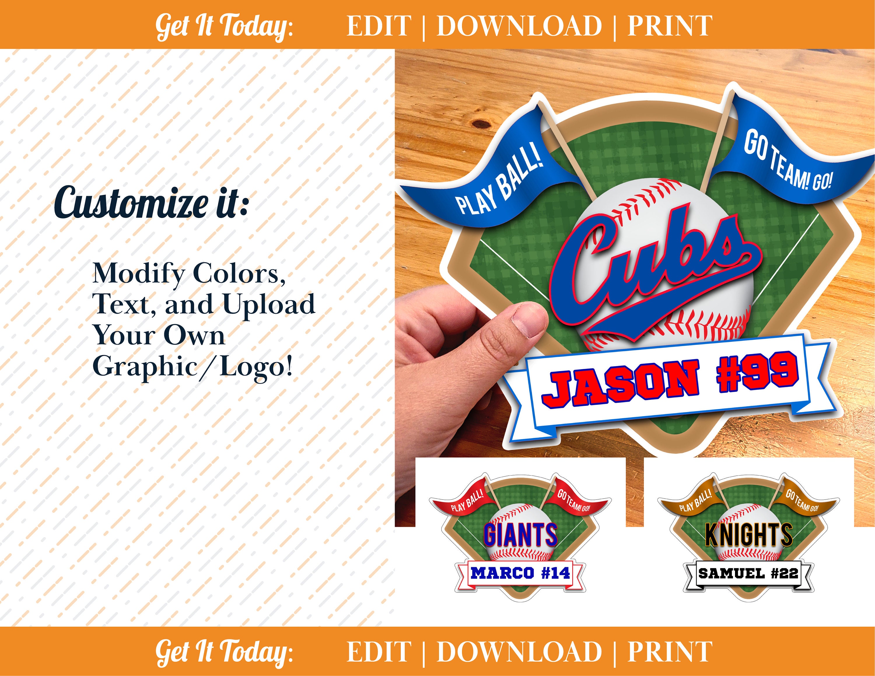 DIGITAL TEMPLATE Baseball Door Sign baseball Field, Printable Signs for ...