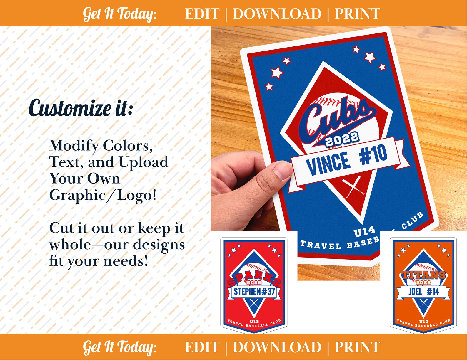 DIGITAL TEMPLATE - Baseball Door Sign [banner], Printable Baseball ...
