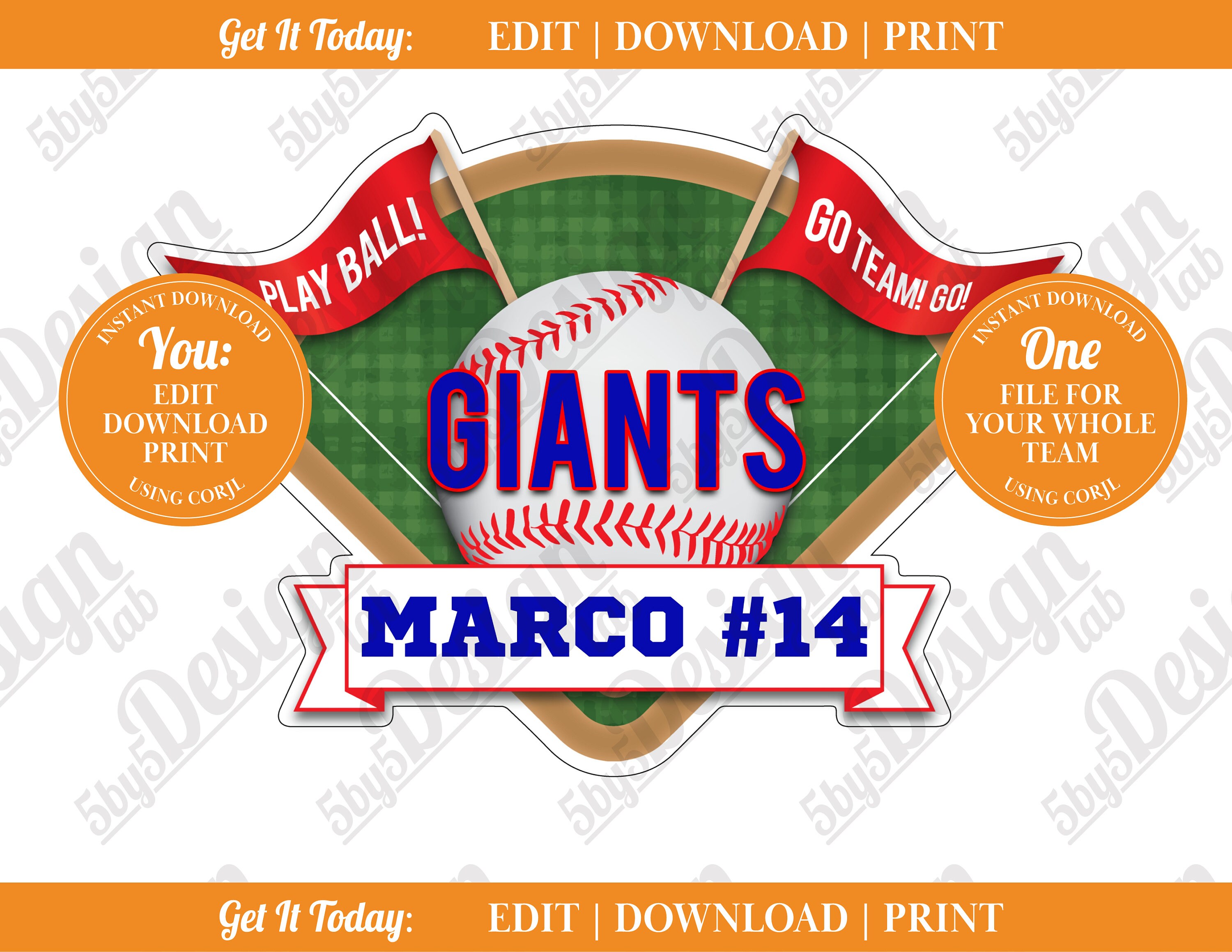 DIGITAL TEMPLATE - Baseball Door Sign [baseball Field], Printable Signs ...