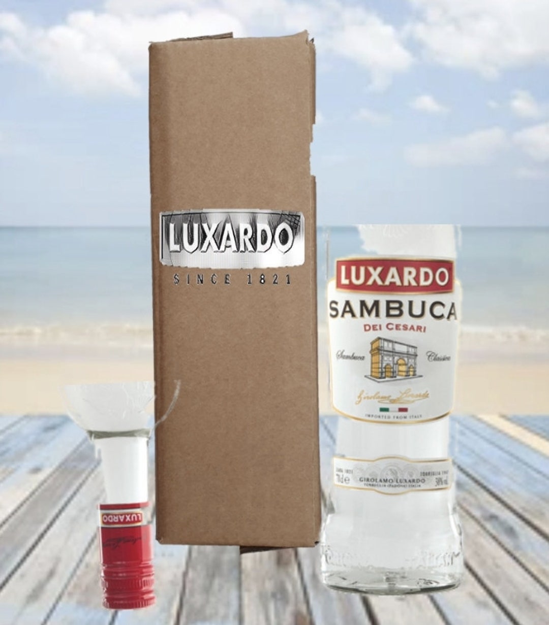 Luxardo Sambuca Glass Box Set Upcycled Handmade Personalised - Etsy