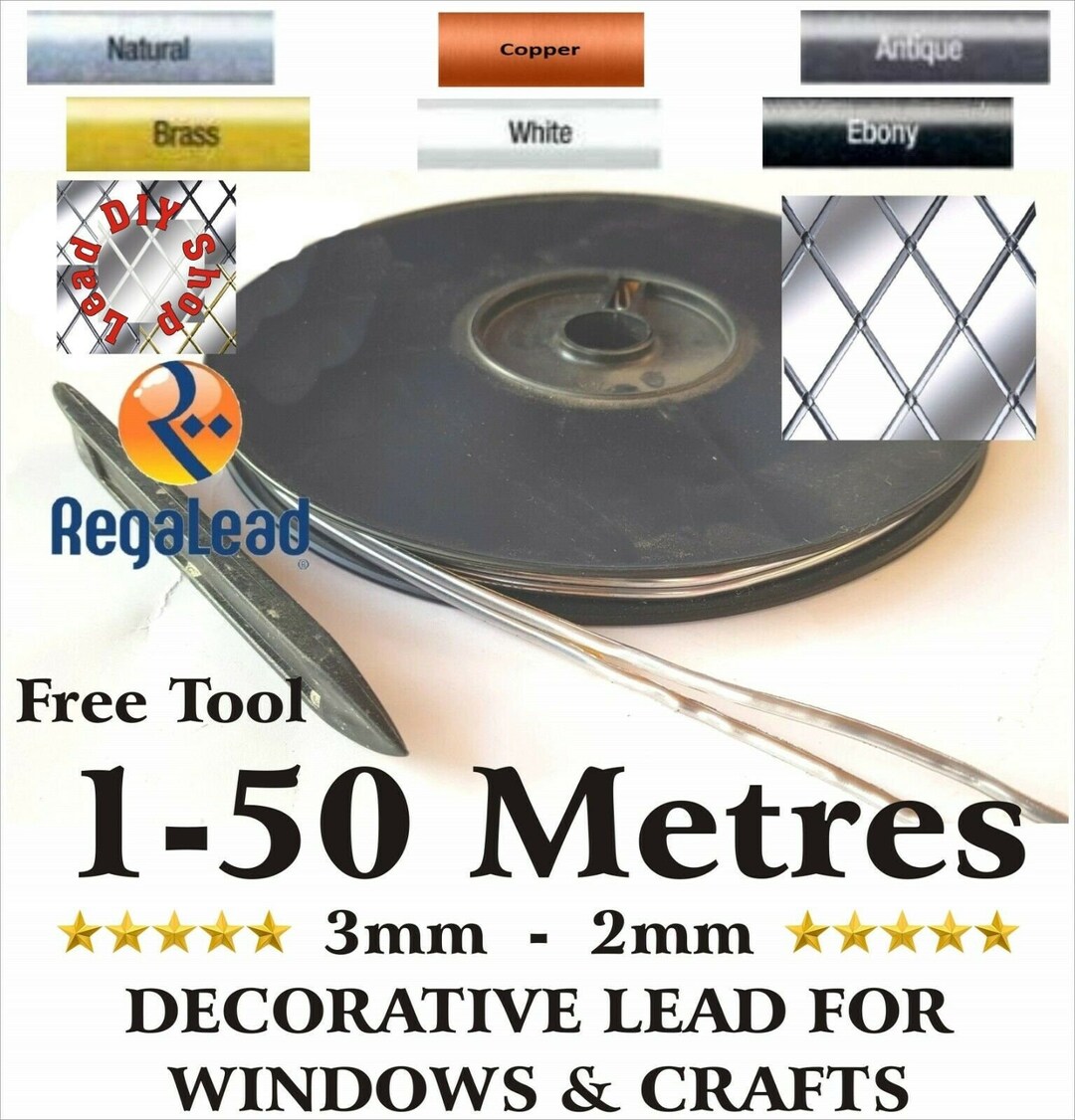 3mm 2mm Self Adhesive Lead Strip for Glass Crafts Bottle Crafts Natural ...