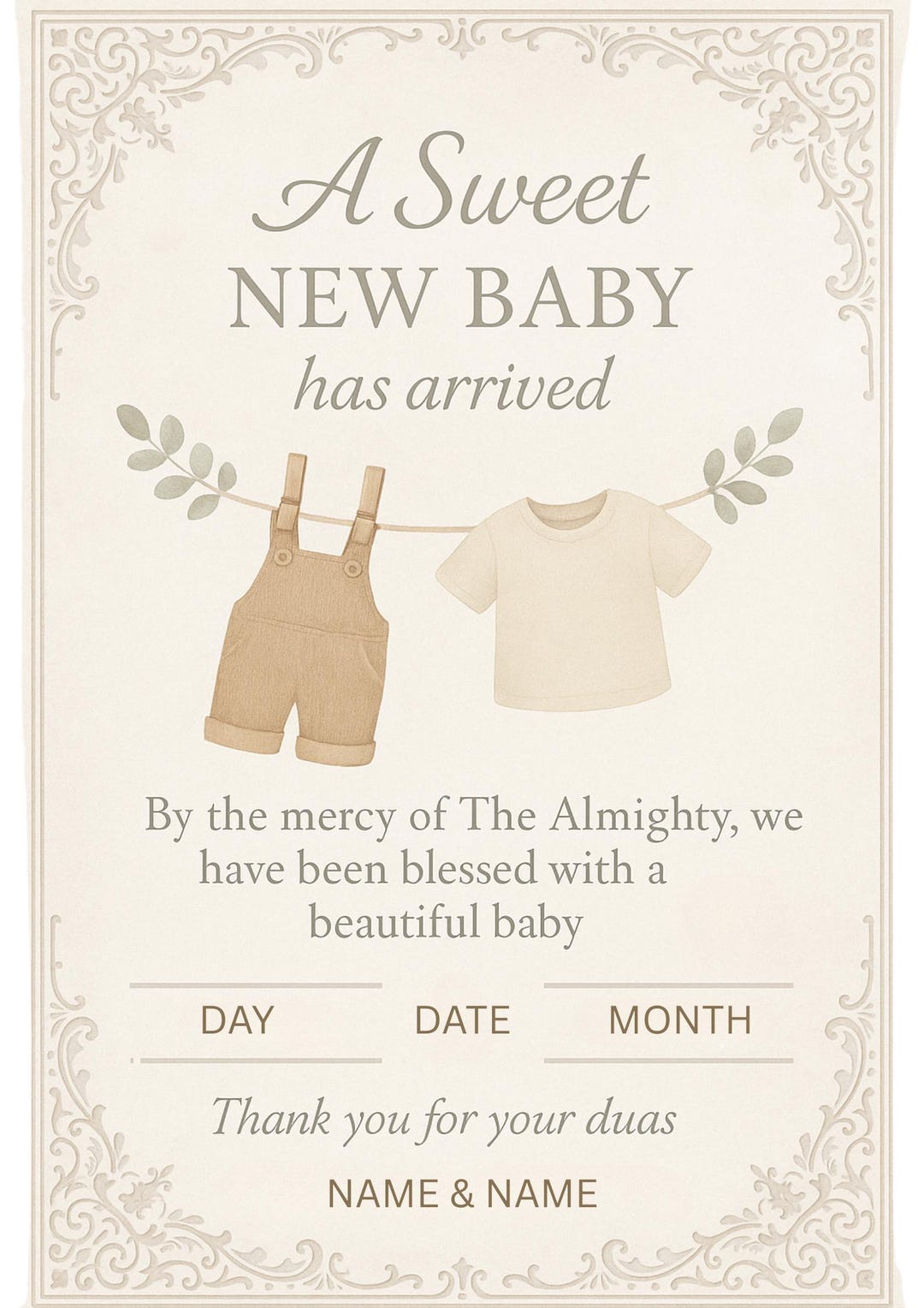 Digital Welcome New Born Baby Template - Etsy