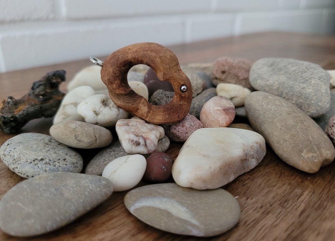 Pendant, Tree Bead, Druid Egg, Wood, Stainless Steel Ball, Jewelry ...