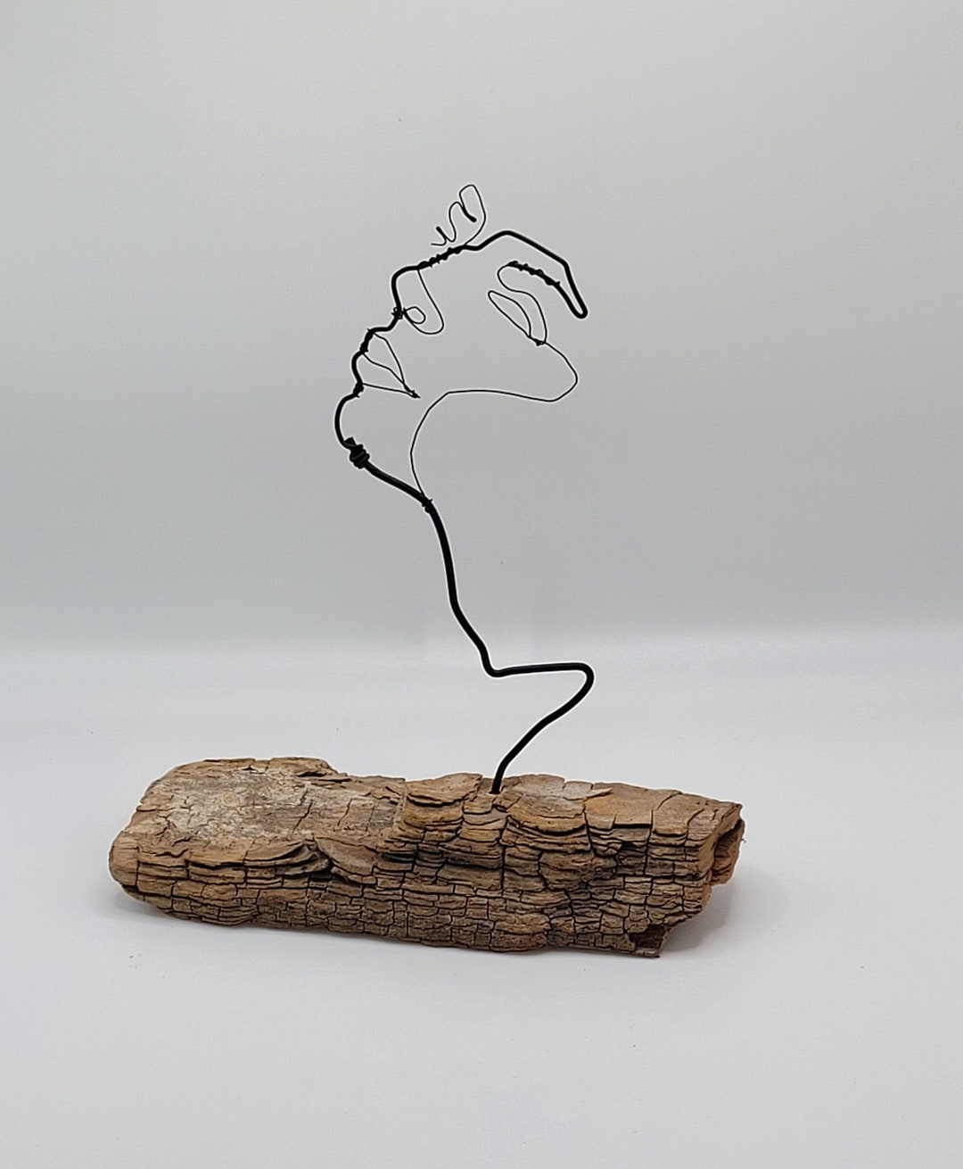 Face Woman Made of Wire, Wire Figure, Handcraft, Wood - Etsy