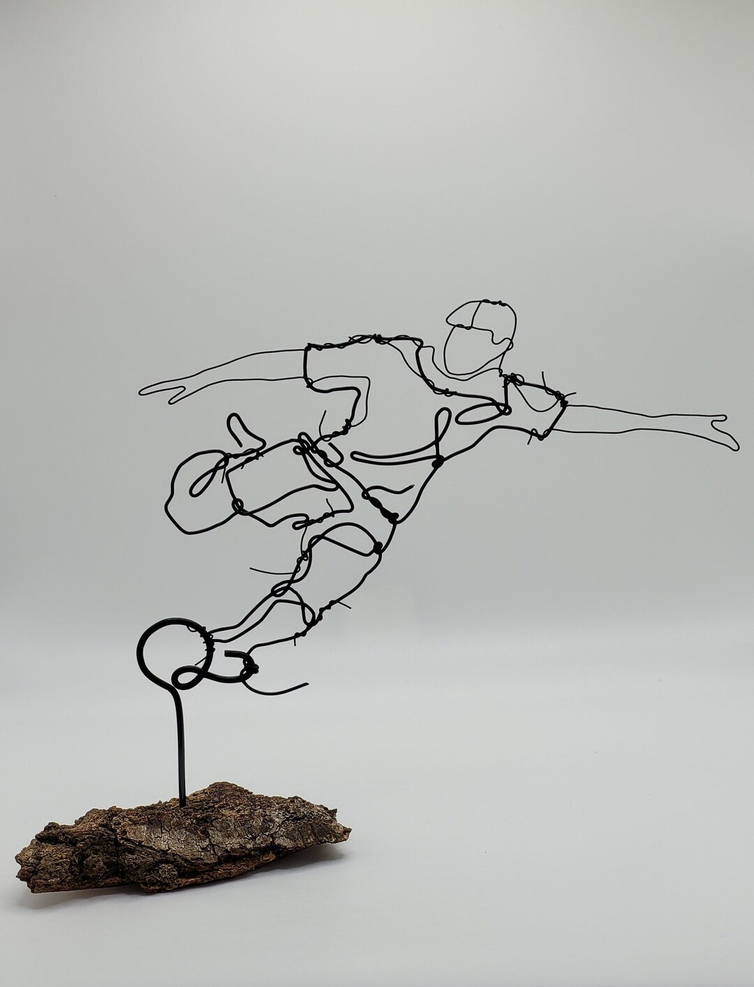 Footballer Made of Wire, Football Figure, Football, Handmade, Wood - Etsy
