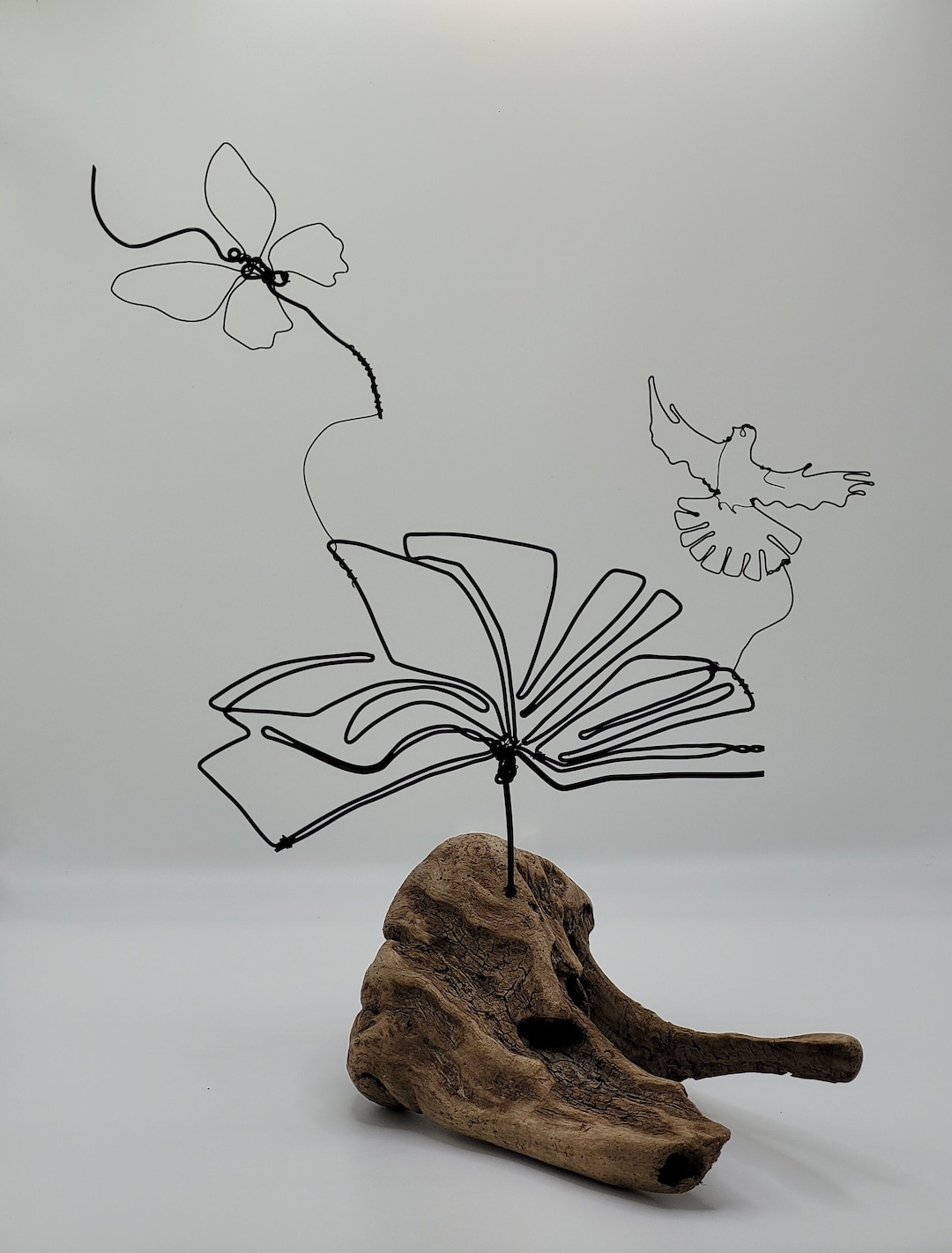 Bringing Books to Life, Book Figure Made of Wire, Book, Handcraft, Wood ...