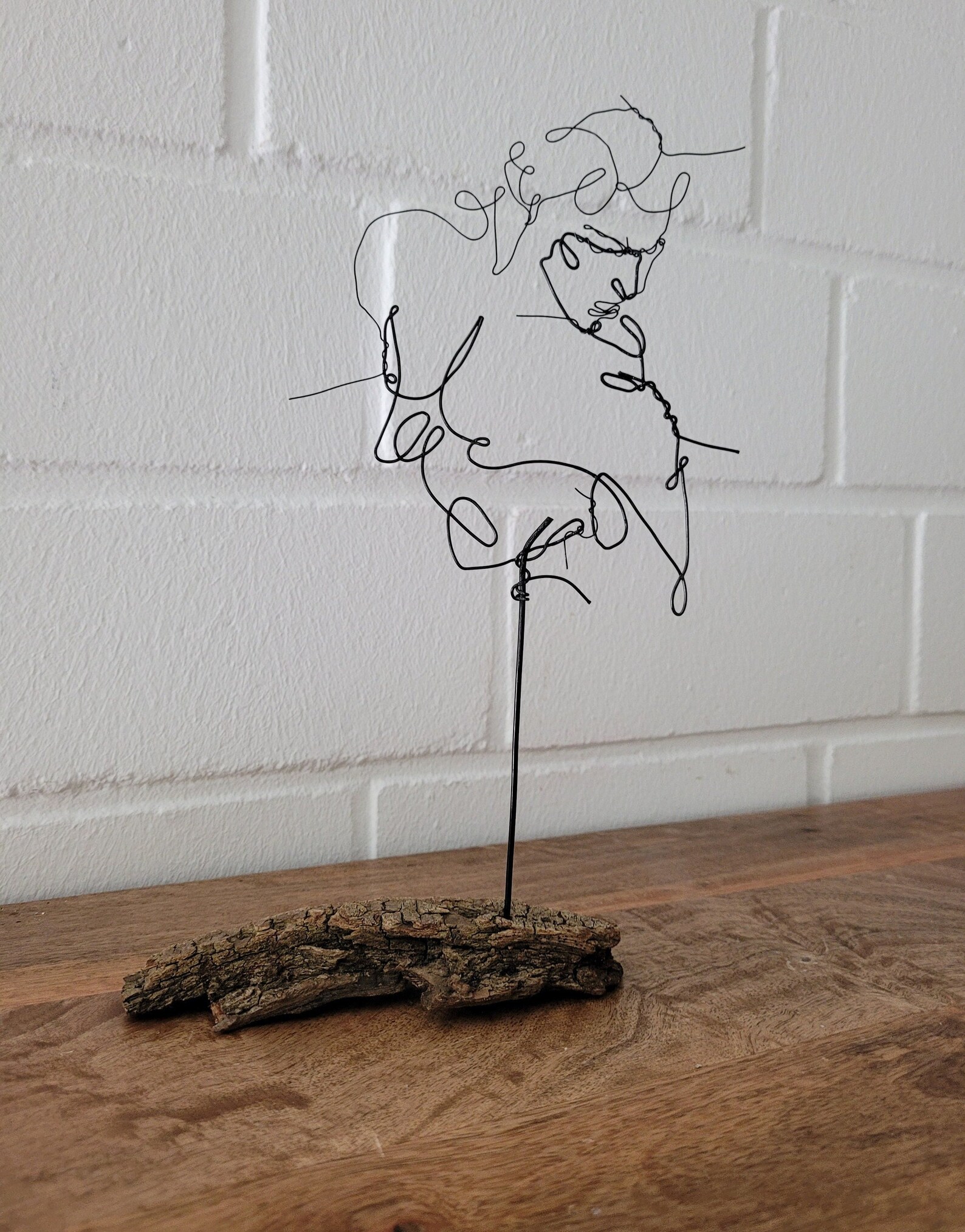 Man Made of Wire, Handmade, Wire Figure, Wood, Unique - Etsy